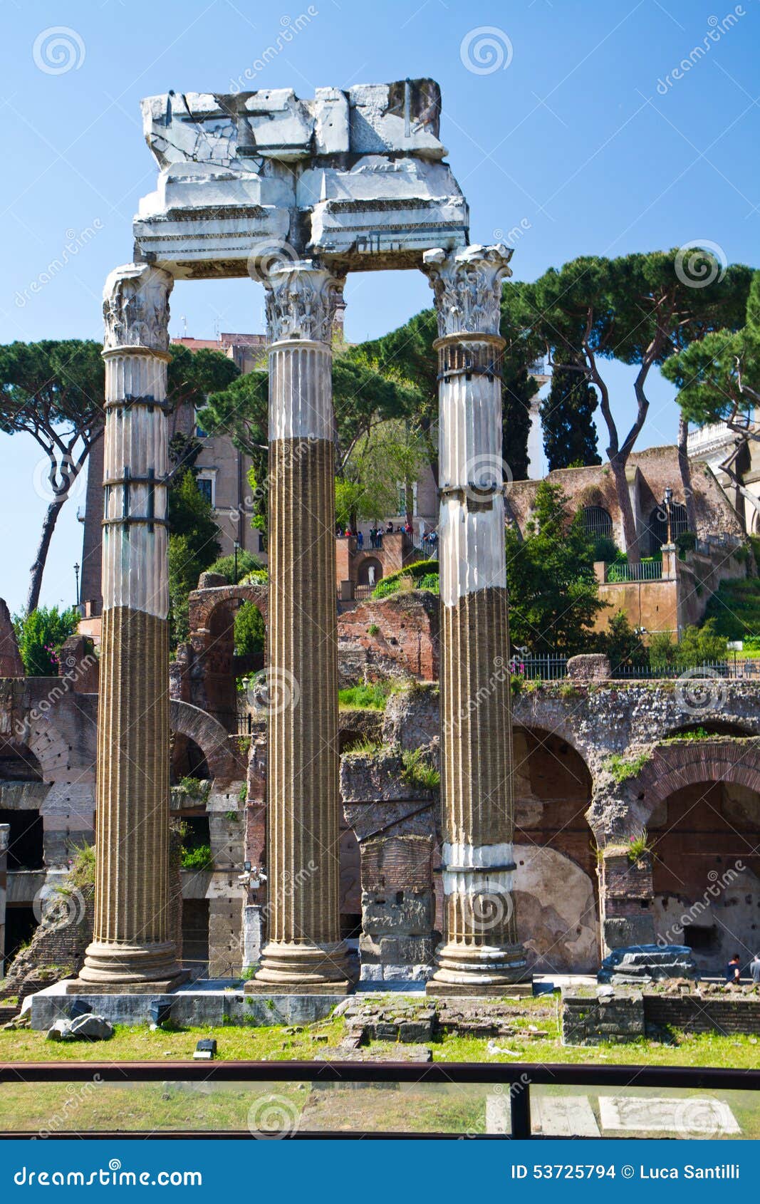 Roman ruins in Rome, Italy stock photo. Image of forum - 53725794