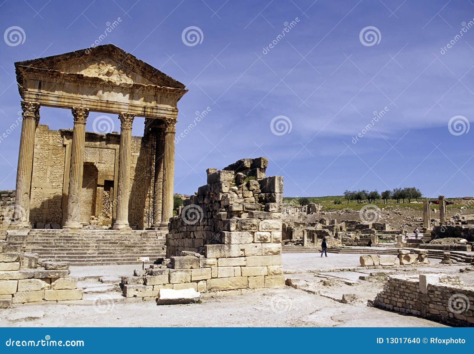 Roman ruins- Tunisia stock photo. Image of famed, boursouk - 13017640