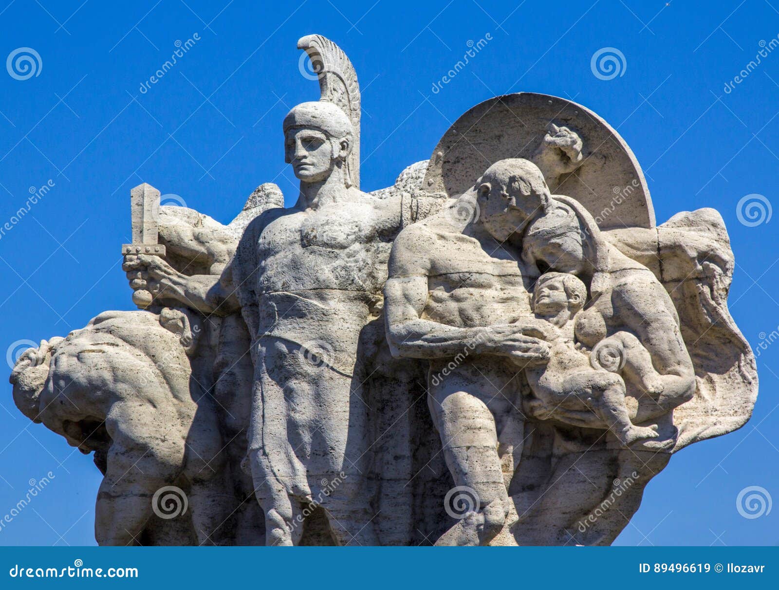 Roman Sculpture of a Warrior-defender Stock Image - Image of armed ...