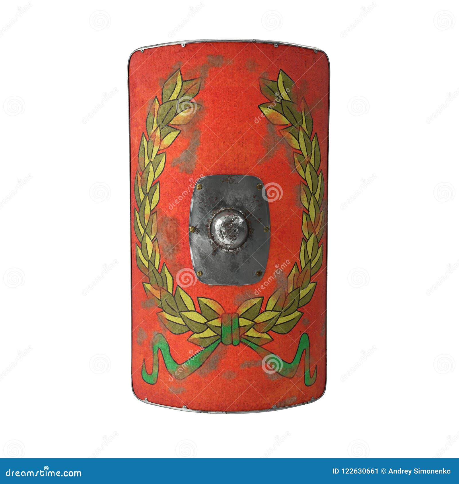 Roman Scutum Shield On White. 3D Illustration Stock Illustration ...