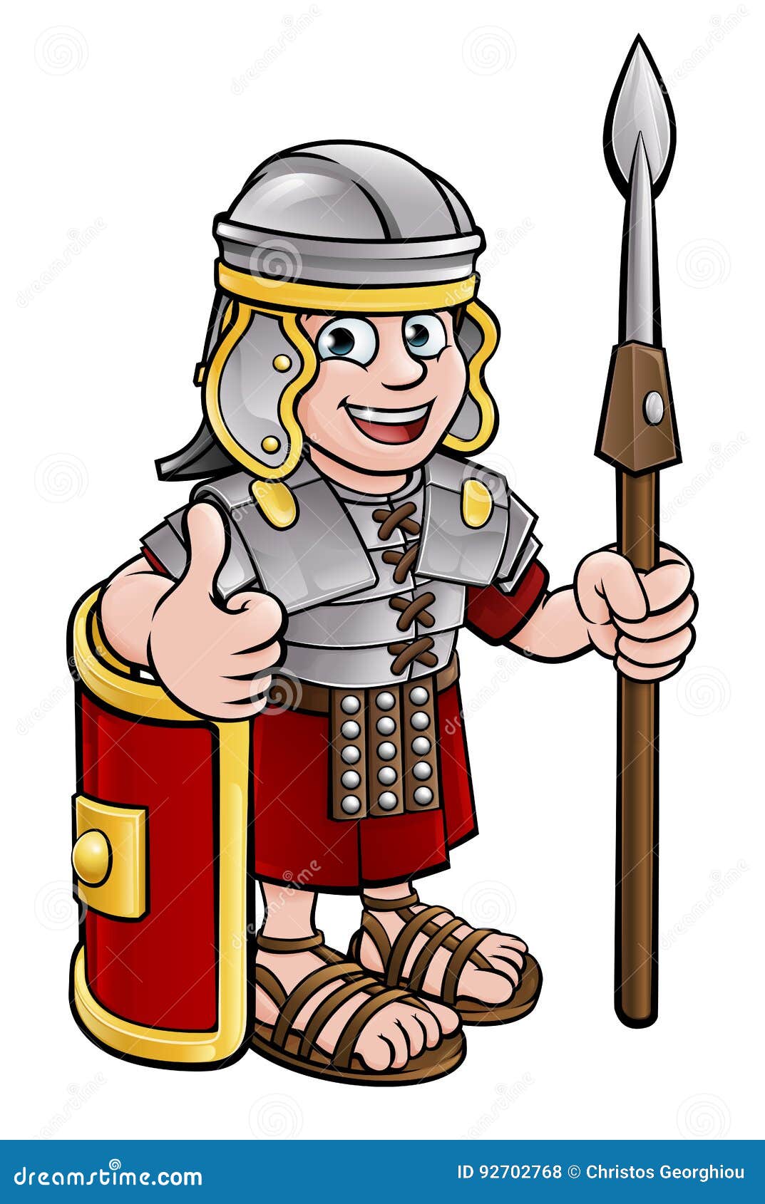 Roman Soldier Cartoon Character Illustrazione Vettoriale ...