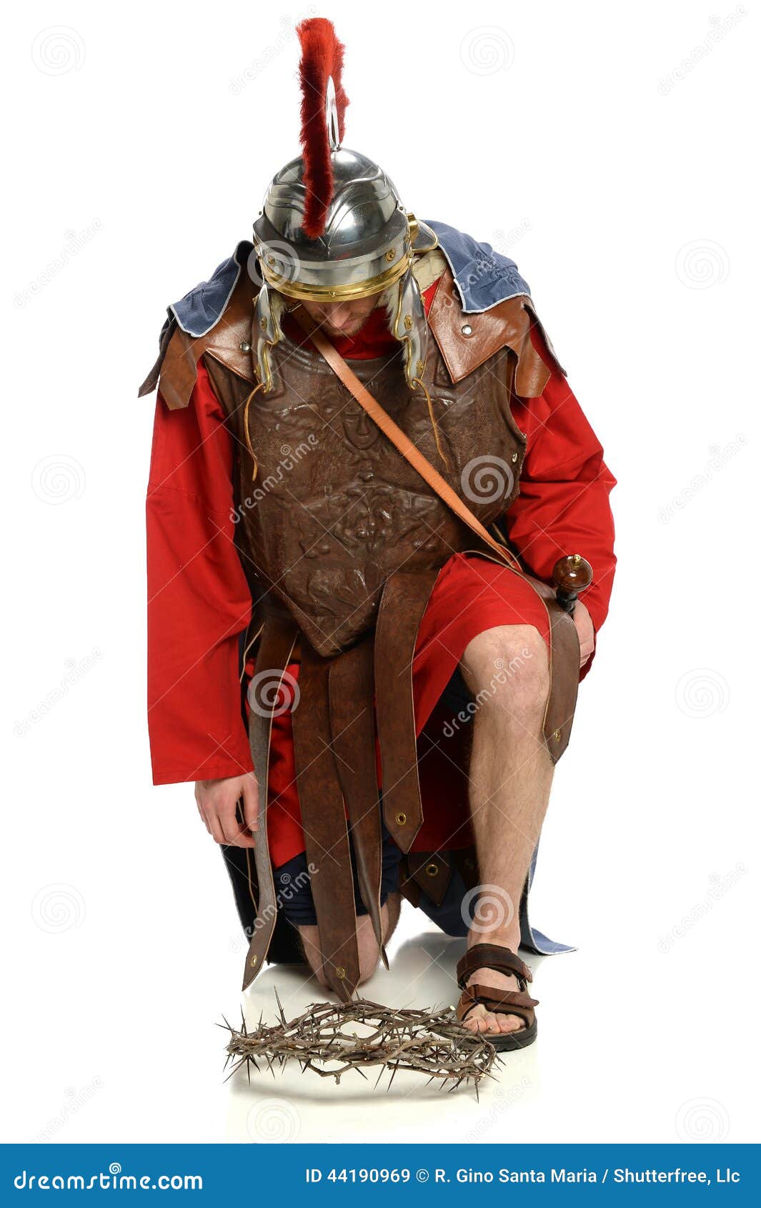 Roman Soldier in Front of Crown of Thorns Stock Image - Image of thorns ...