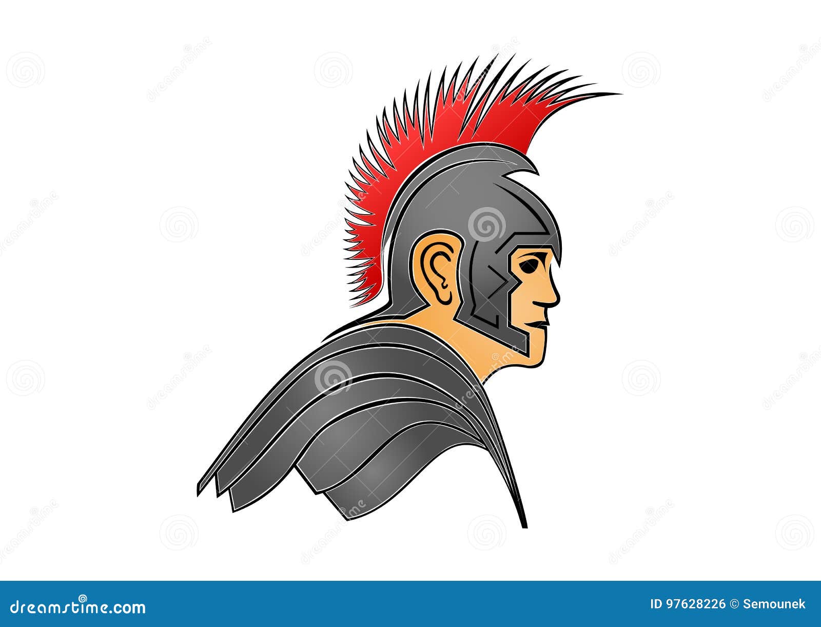 Roman Soldier, Gladiator, Warrior Stock Vector - Illustration of head ...
