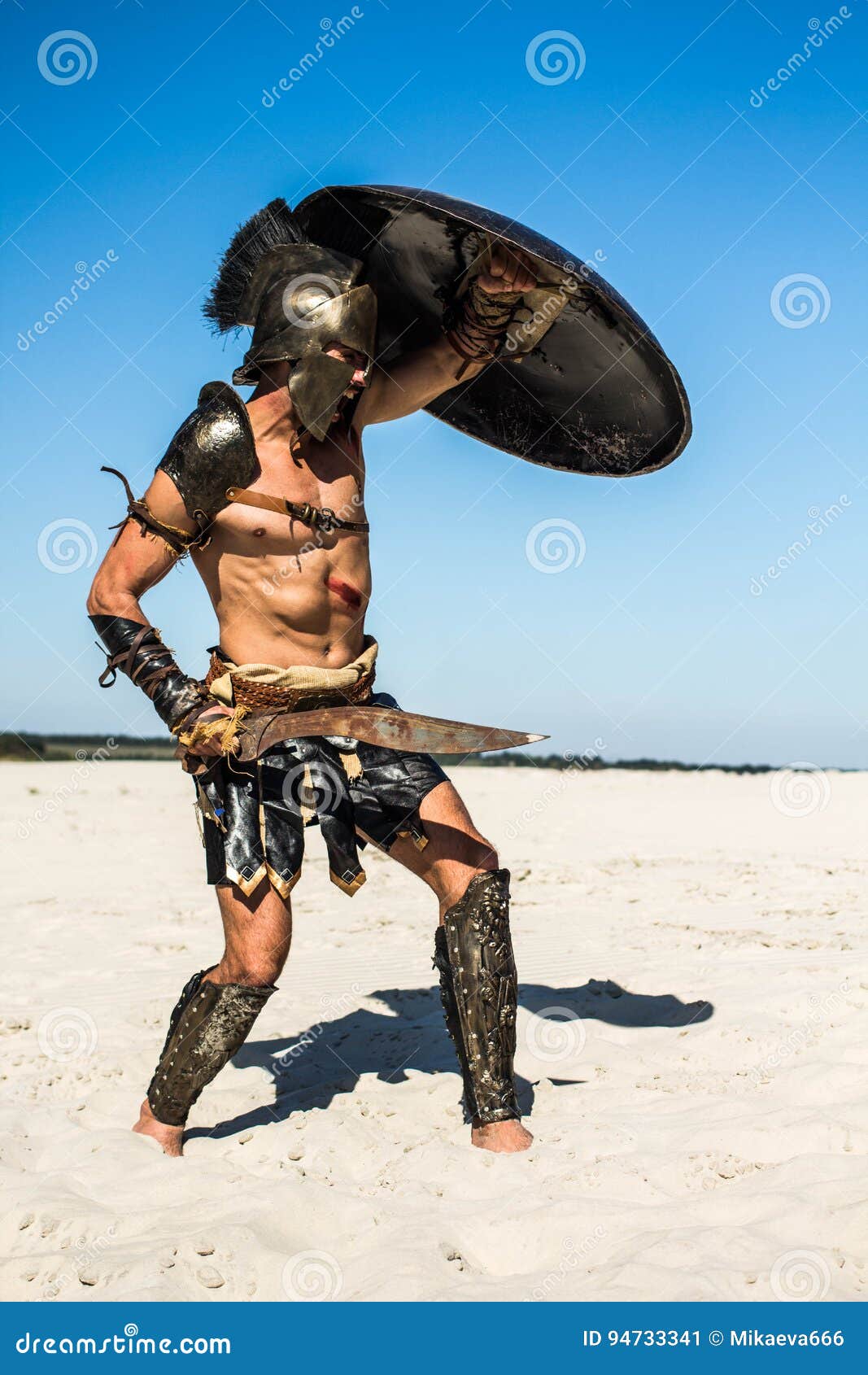 A Roman Soldier with a Shield. Stock Image - Image of empire, combat ...