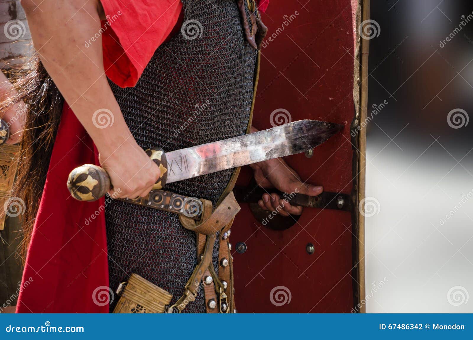 Roman soldier with sword stock photo. Image of fighter - 67486342