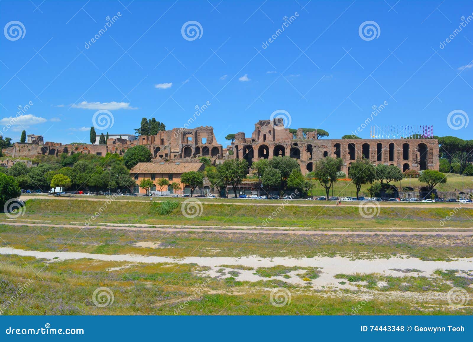 Roman stadium stock photo. Image of history, blue, arts - 74443348