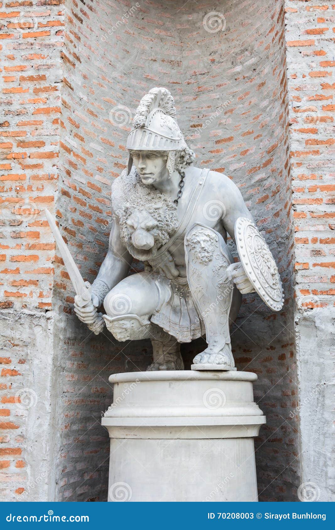 Roman statue of a warrior stock image. Image of statue - 70208003
