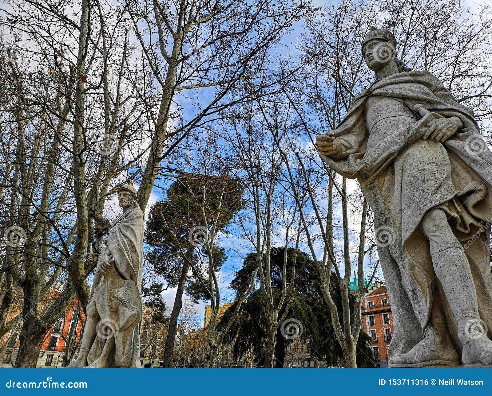 Roman Statues in Madrid Spain Stock Photo - Image of madrid, statues ...