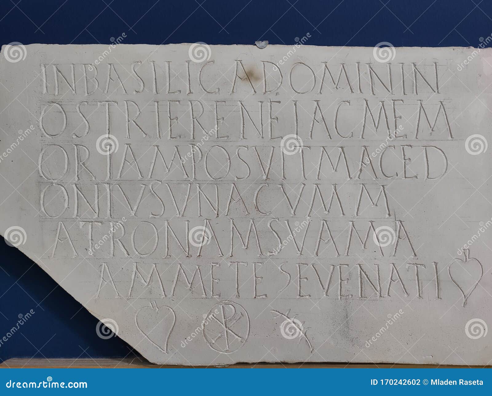 Roman Stone Slab with Inscriptions One Part Stock Photo - Image of ...