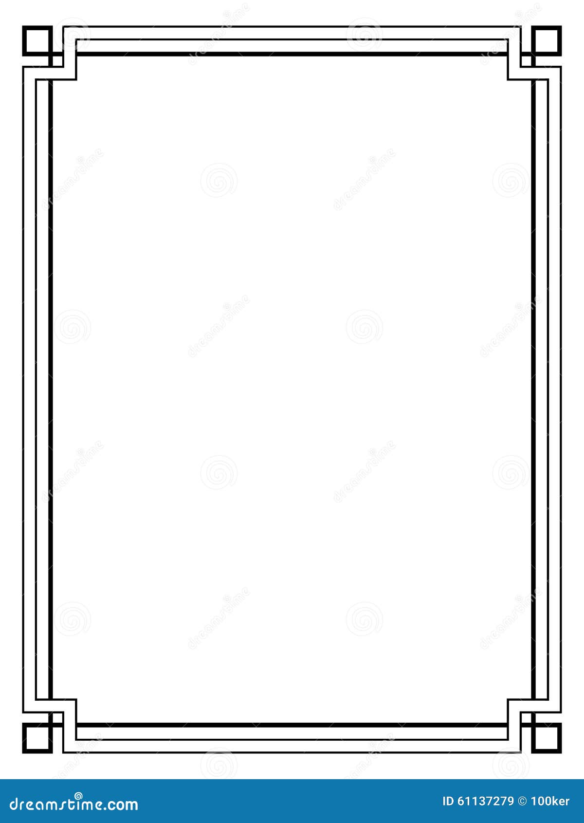 Roman Style Black Ornamental Decorative Frame Vector Illustration ...