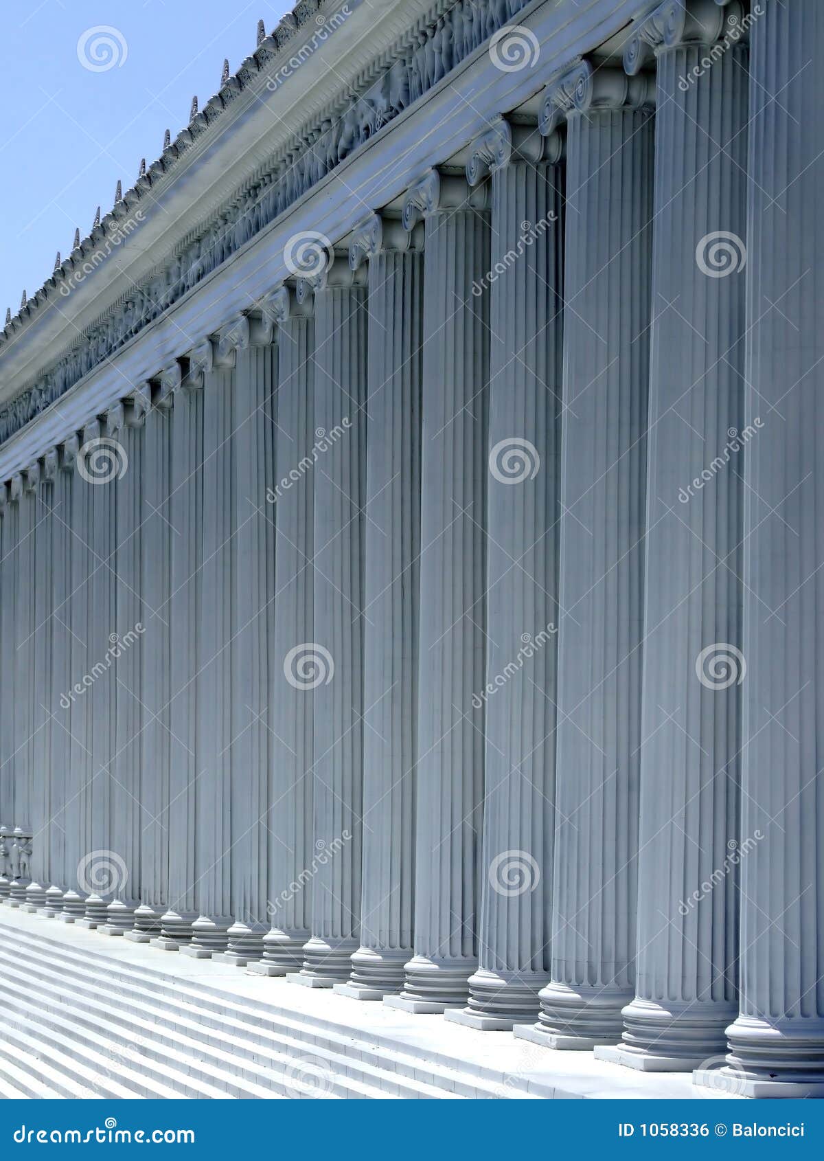Roman style columns stock photo. Image of abutment, blue - 1058336