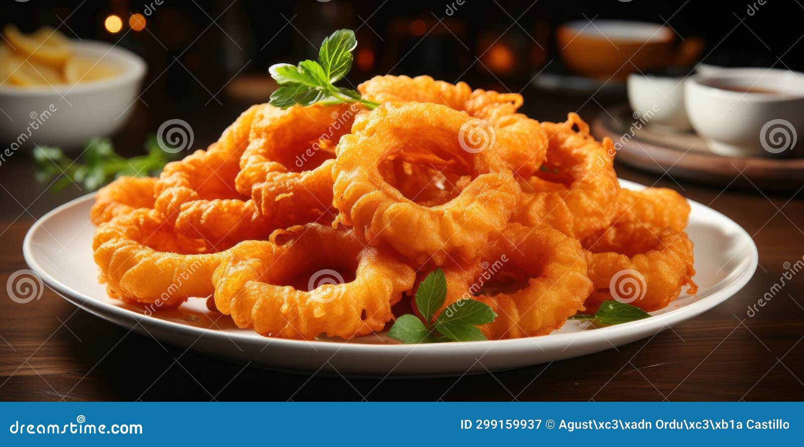 Roman Style Squid on a White Plate. Stock Image - Image of appetizer ...