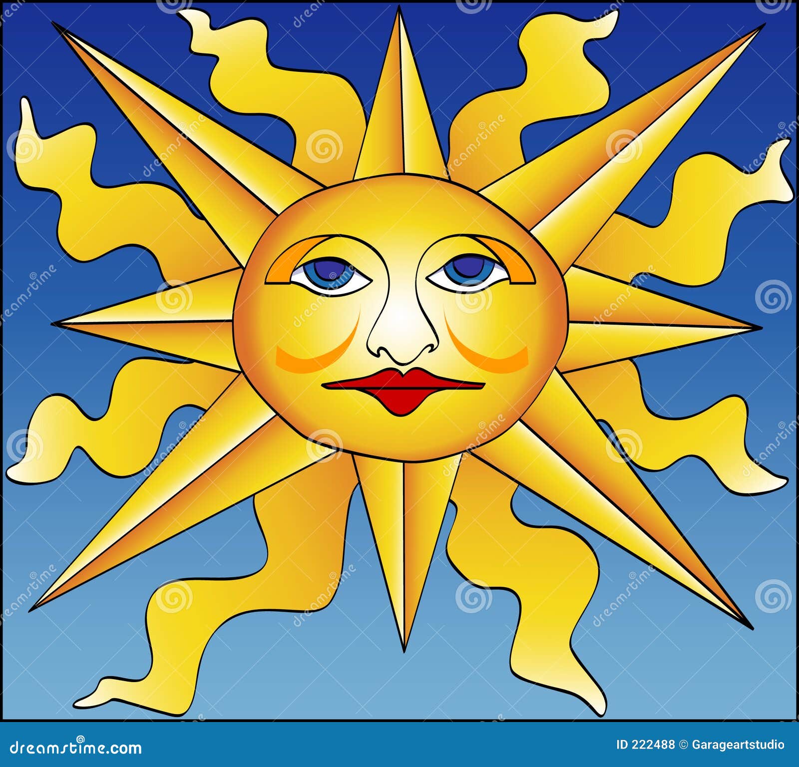 Roman Sun stock illustration. Illustration of yellow, funky - 222488