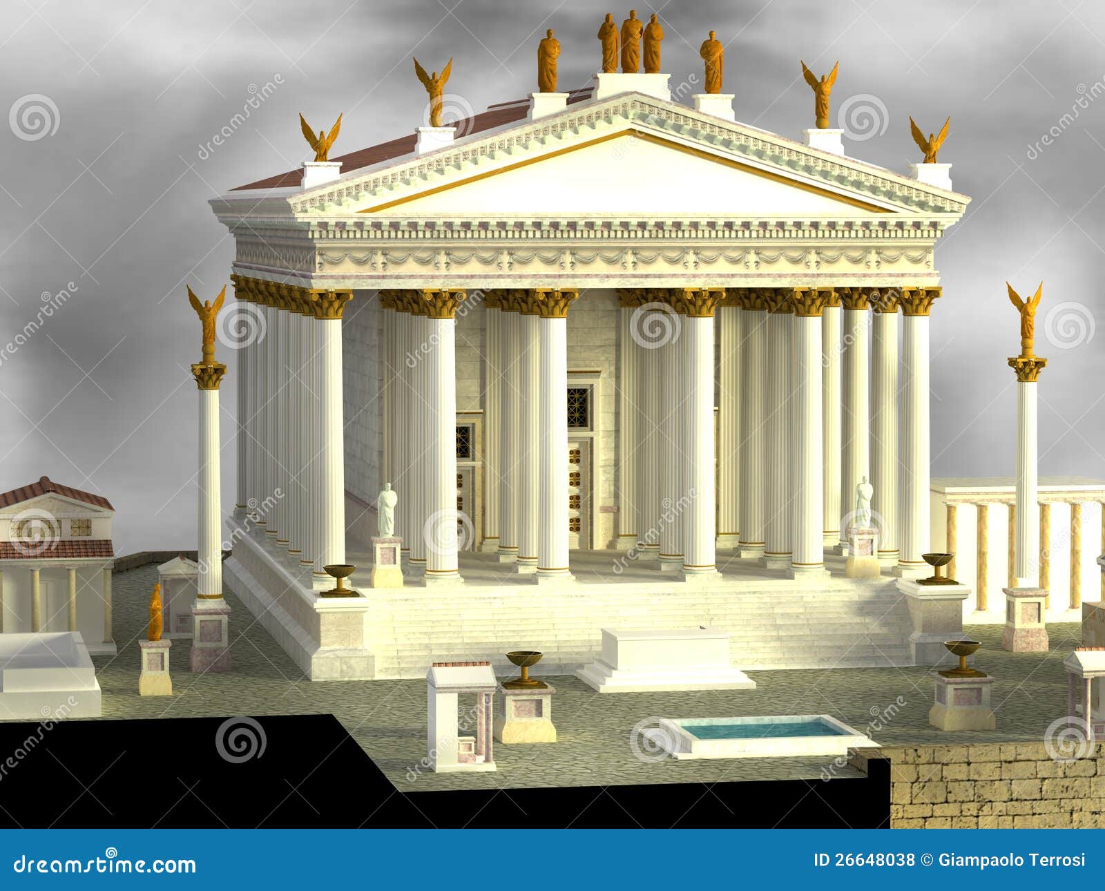 Roman Temple stock illustration. Illustration of ancient - 26648038
