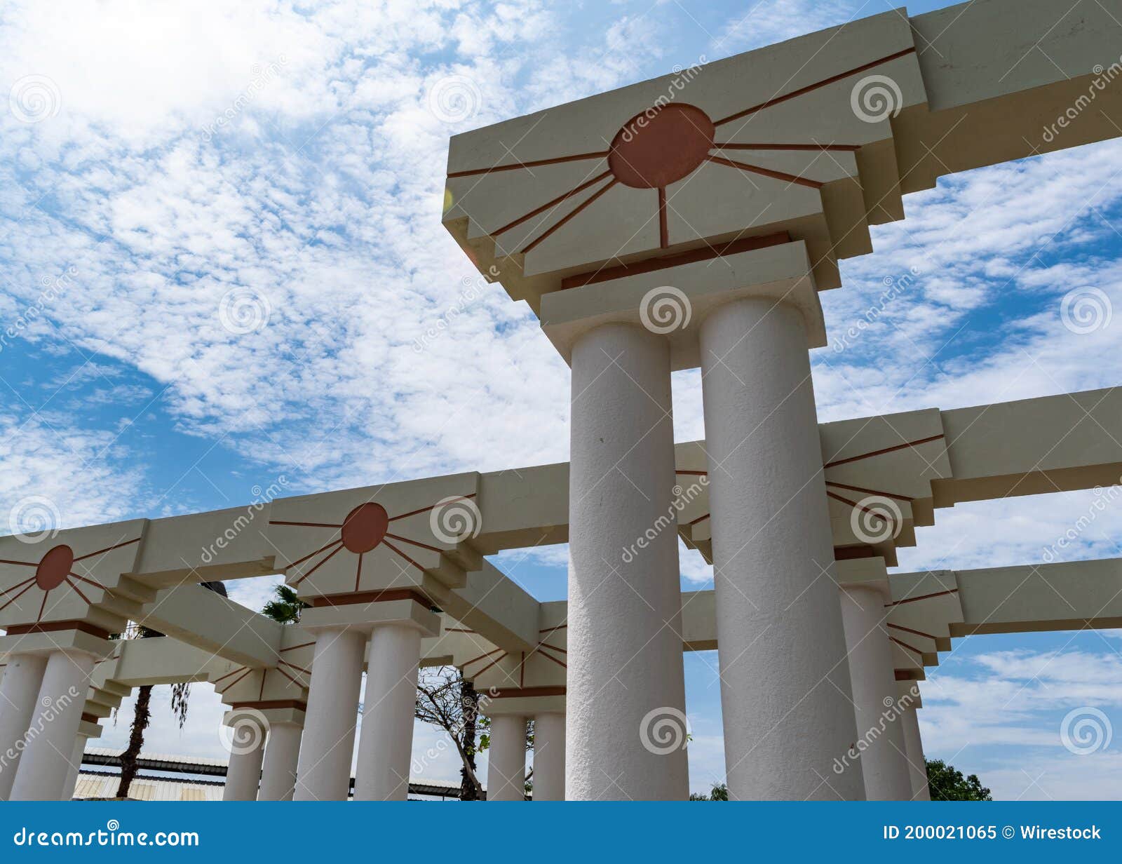 Roman Temple with Blue Sky in the Background Stock Image - Image of ...