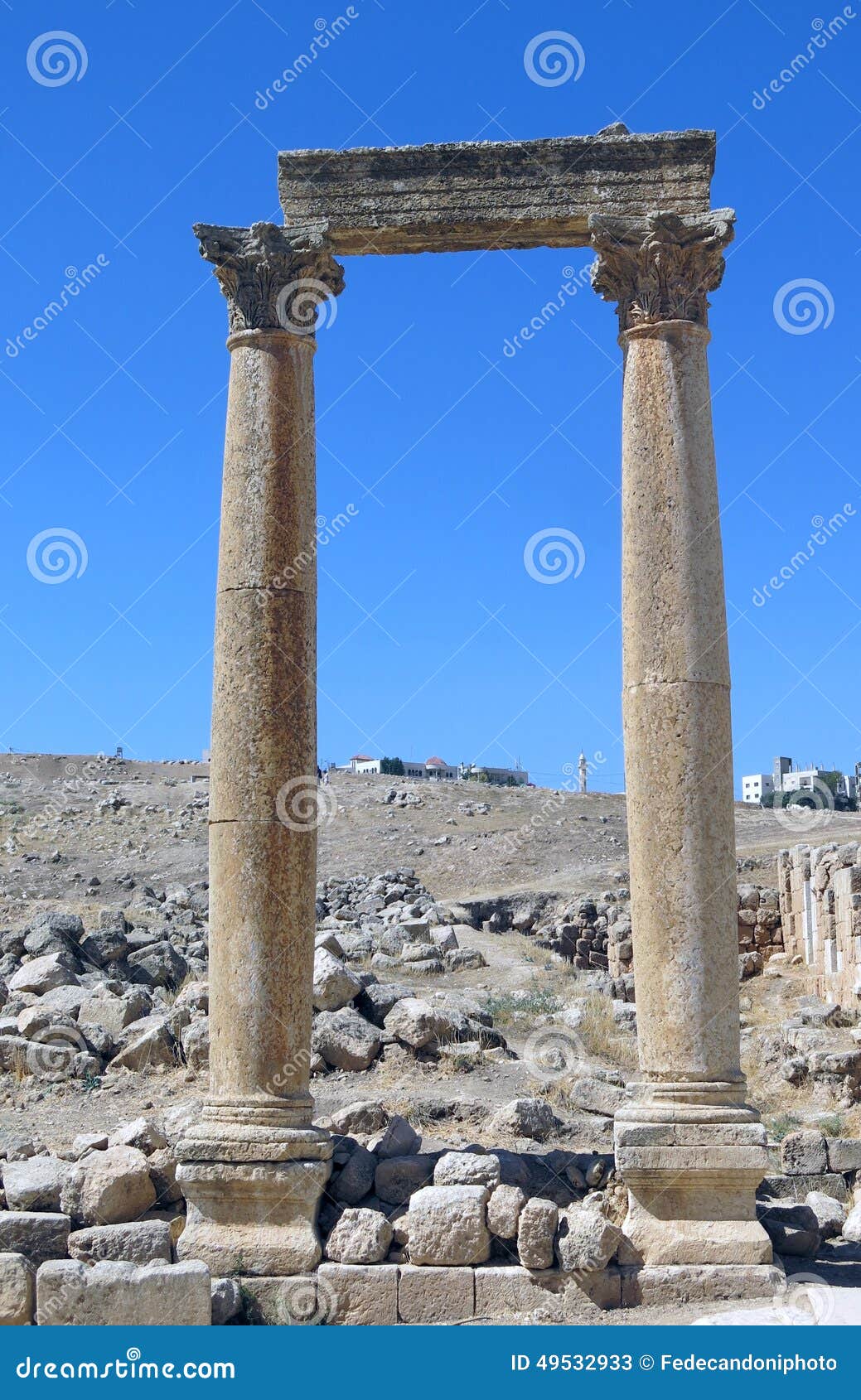 Roman Temple in the City of Jerash Stock Image - Image of jerash ...