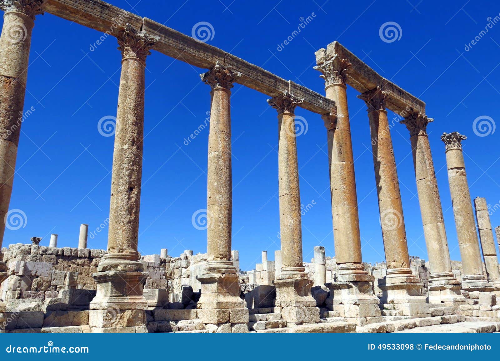 Roman Temple in the City of Jerash Stock Photo - Image of jordan ...