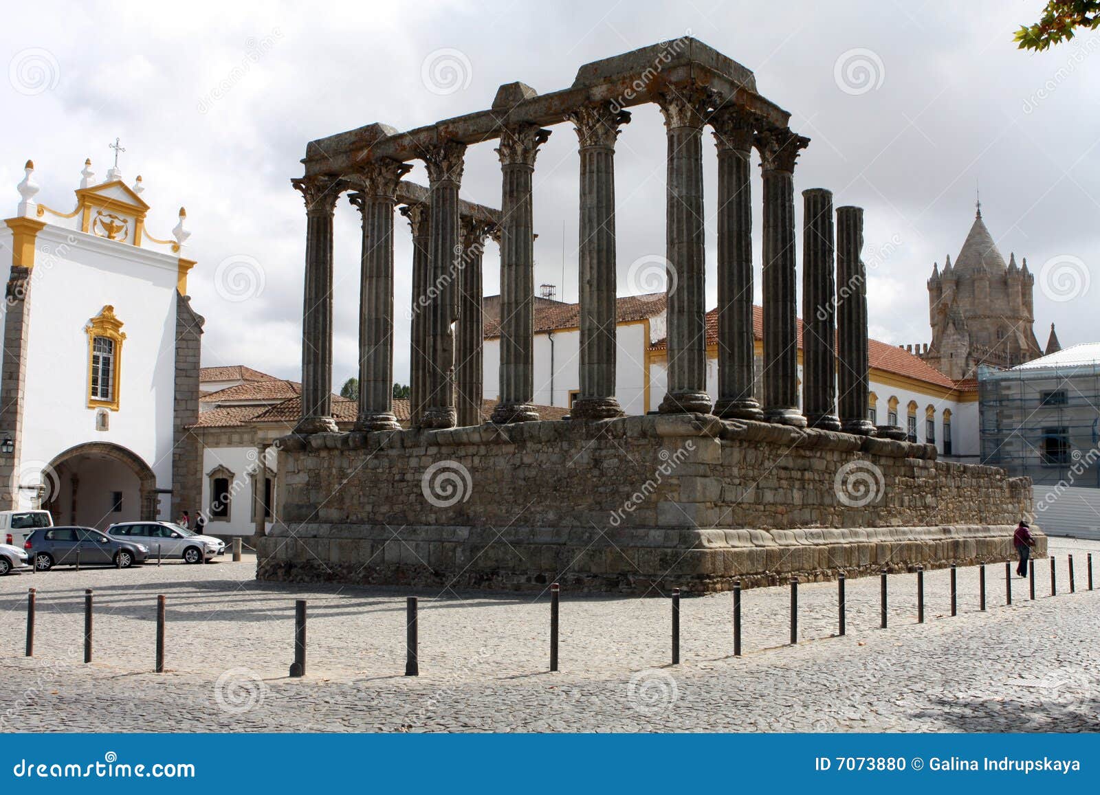 Roman Temple in Evora, Portugal Stock Photo - Image of landmark, extant ...