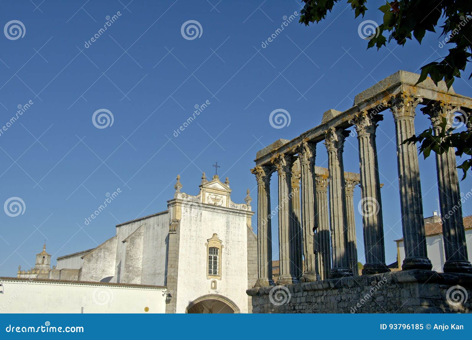 Roman Temple Evora stock image. Image of period, algarve - 93796185
