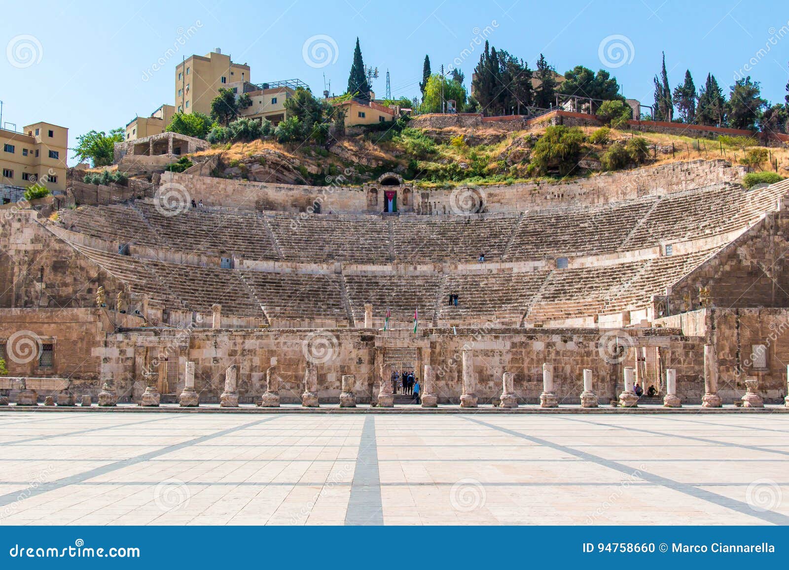 The Roman Theater in Amman stock photo. Image of site - 94758660