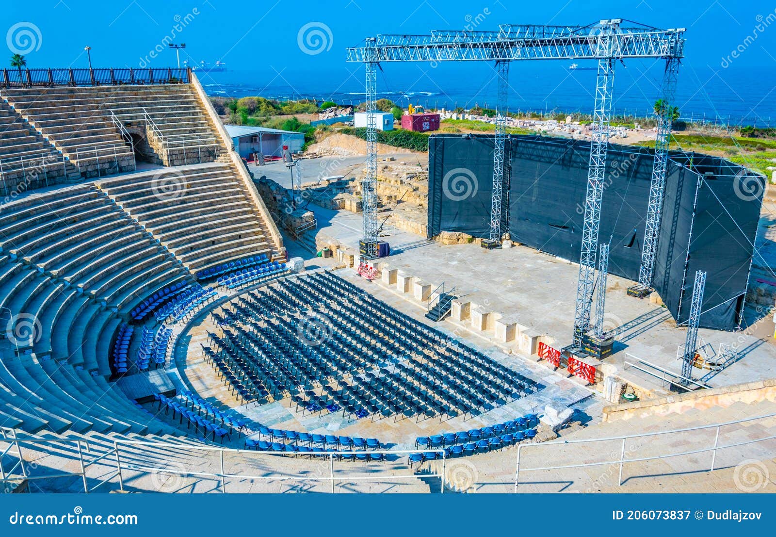 Roman Theatre at Caesarea, Israel Stock Image - Image of amphitheater ...
