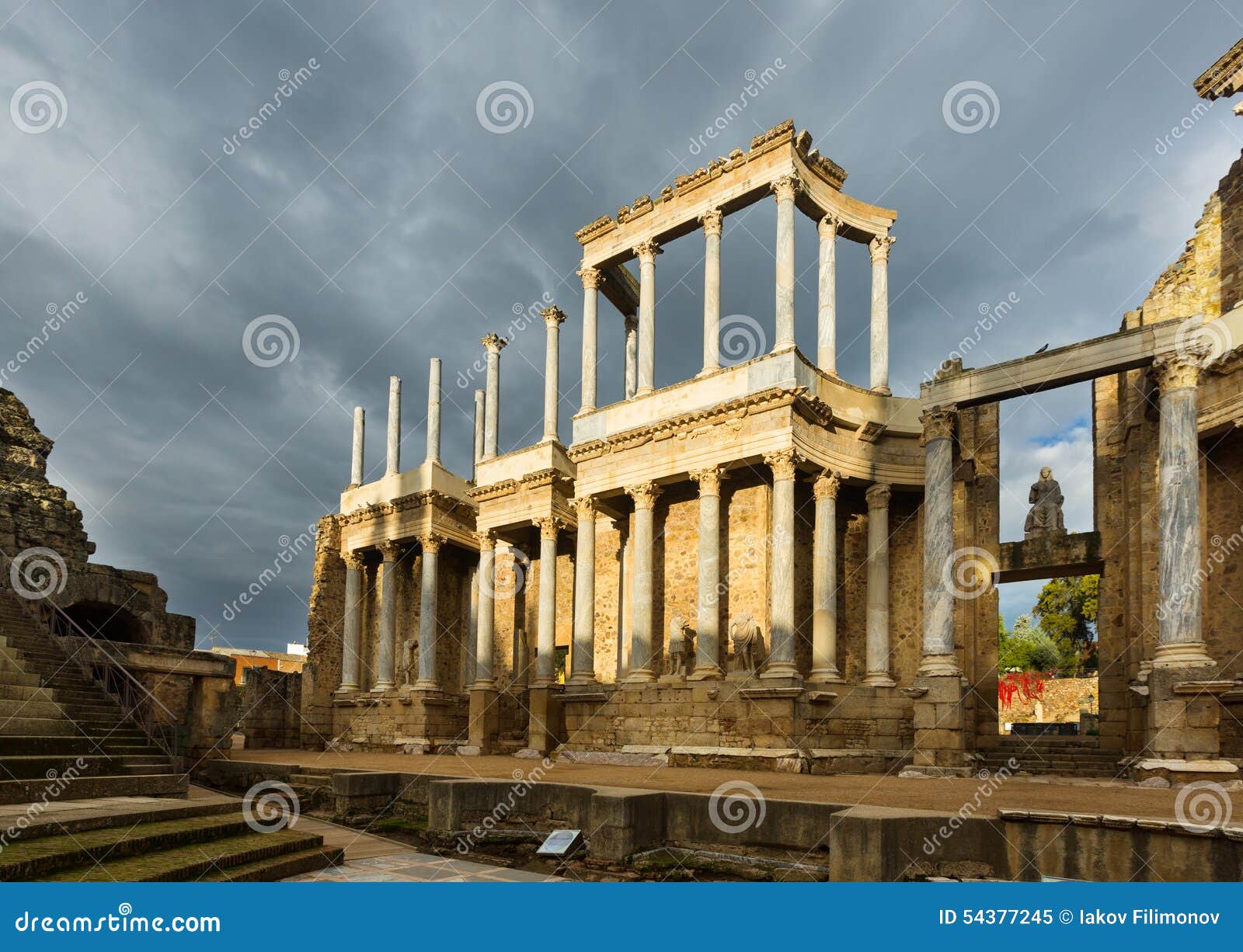 Roman Theatre in Merida stock image. Image of classical - 54377245