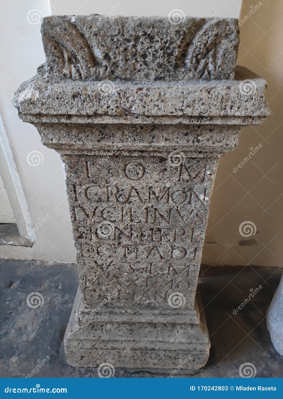 Roman Tombstone with Latin Text Close Up Stock Image - Image of roman ...