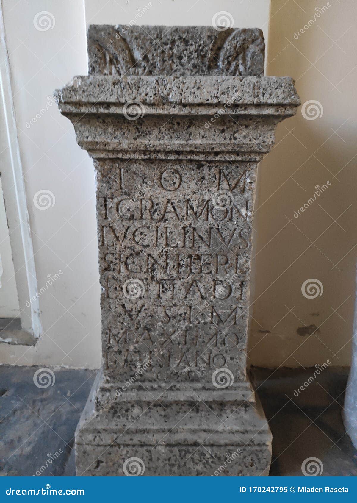 Roman Tombstone with Latin Text Nicely Preserved Stock Image - Image of ...