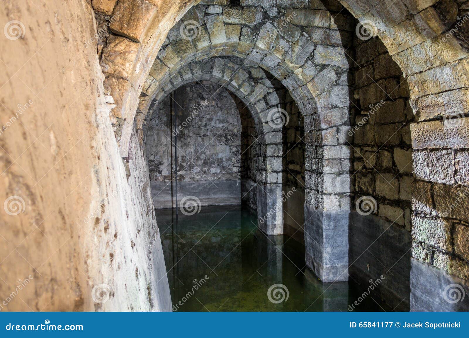 Roman Underground Cistern, Jerusalem, Israel Stock Image - Image of ...