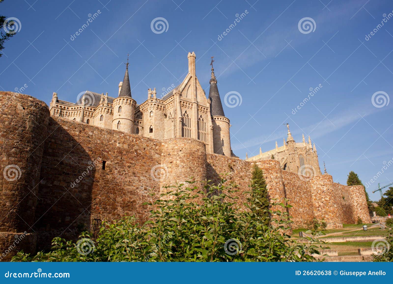 Roman Walls and Episcopal Palace, Astorga Stock Photo - Image of ...