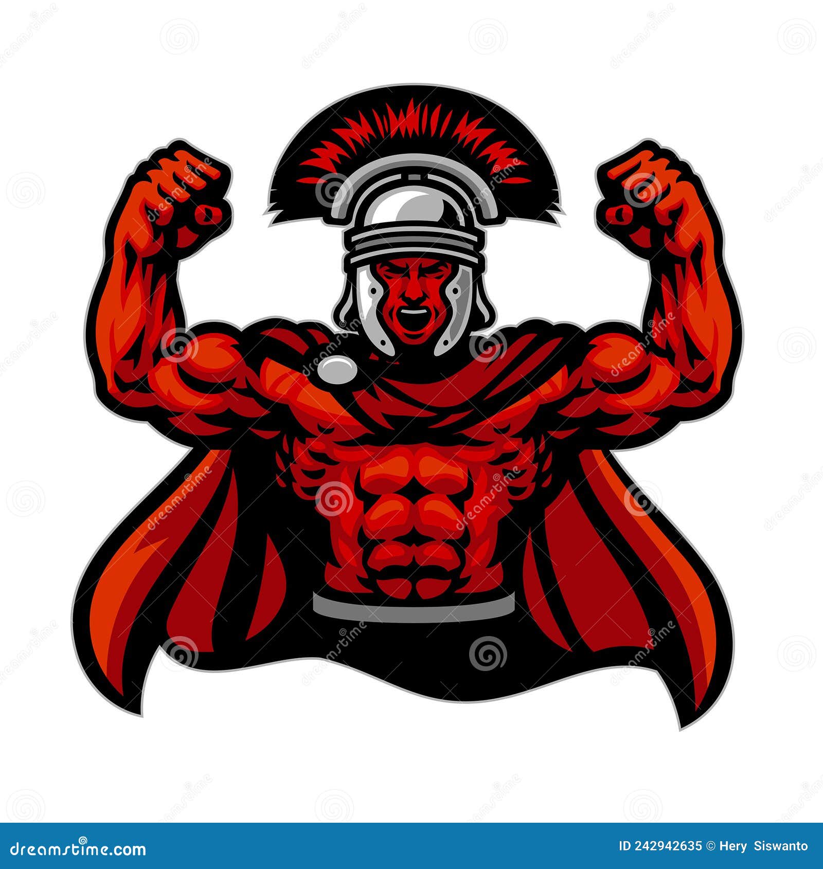 Roman Warrior Muscle Mascot Stock Vector - Illustration of mascot ...