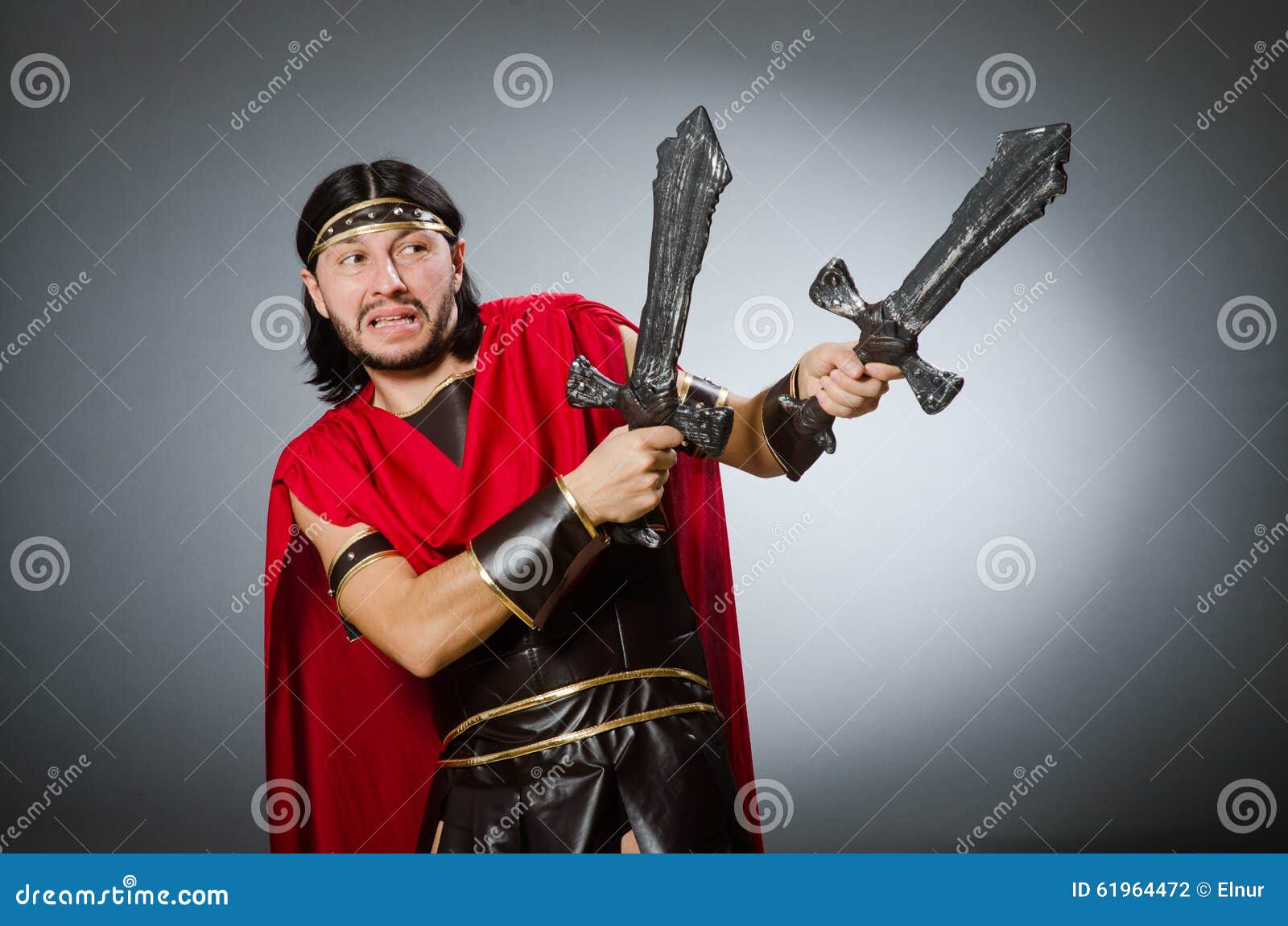 The Roman Warrior with Sword Against Background Stock Photo - Image of ...