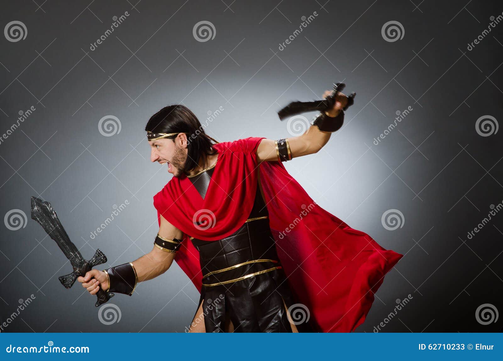 Roman Warrior with Sword Against Background Stock Image - Image of ...