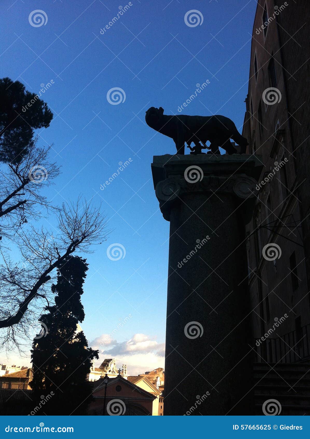 Roman Wolf Sculpture in Rome Stock Image - Image of founding, epoch ...