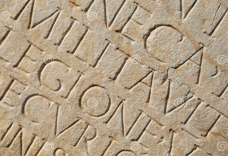 Roman Writing As Background Stock Photo - Image of decorative, east ...