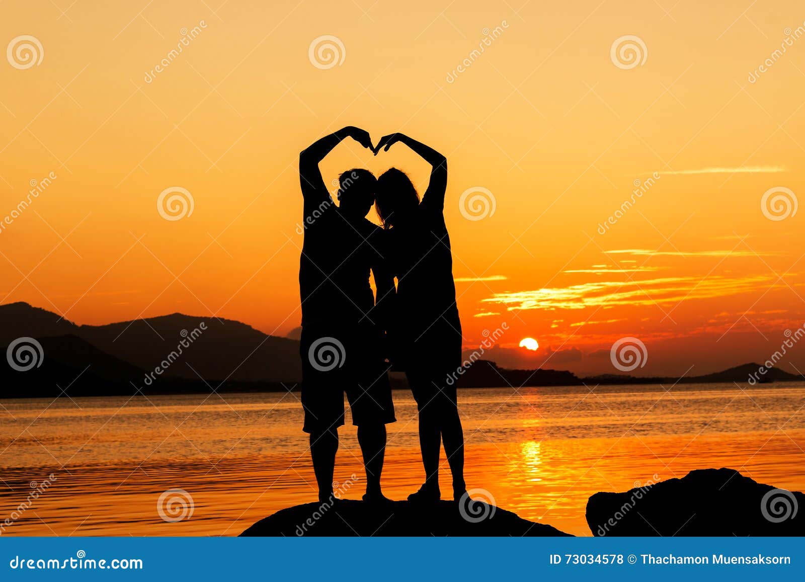 Romance Couple Making Heart Shape Stock Photo - Image of beautiful ...