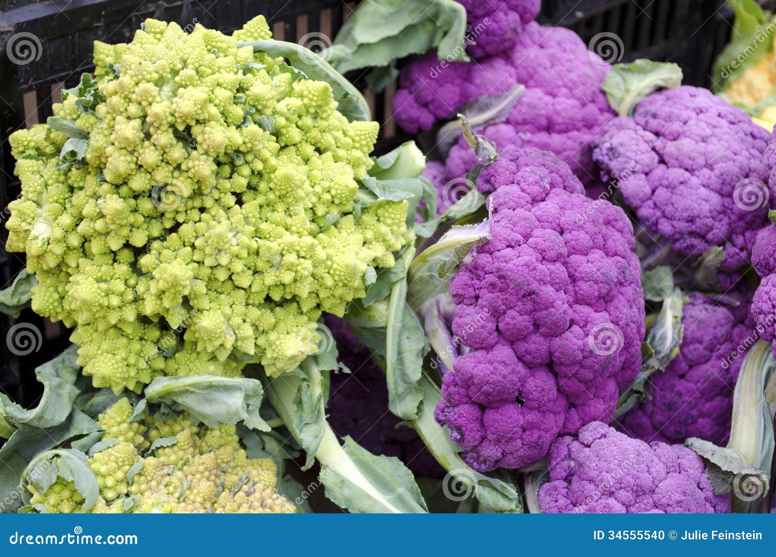 Romanesca e couve-flor foto de stock. Imagem de roxo - 34555540