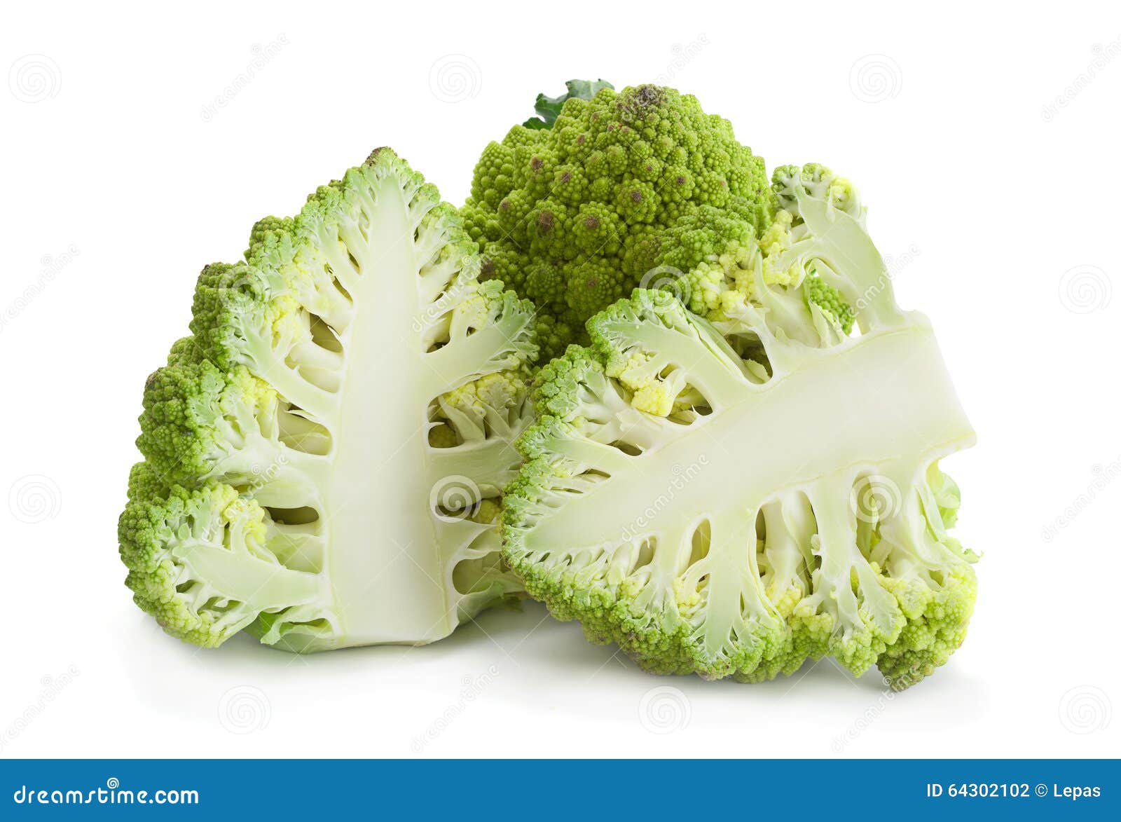 Romanesco cabbage on white stock photo. Image of roman - 64302102