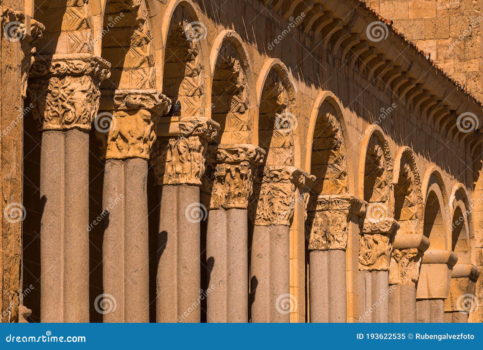Romanesque Arch In Santa Isabel Church In Ribeira Sacra. Galicia ...