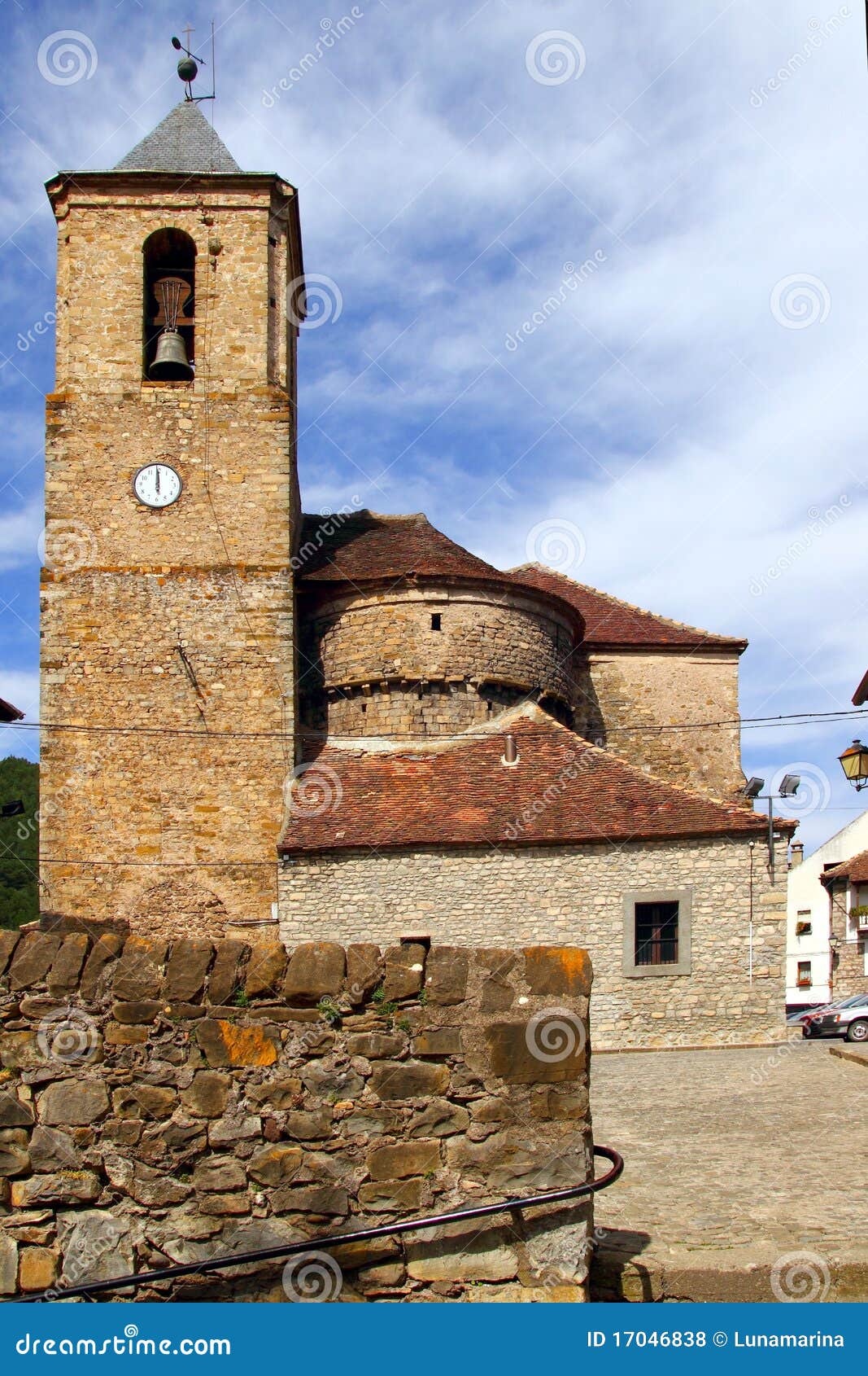 Romanesque Cathedral Church in Hecho Aragon Stock Photo - Image of ...