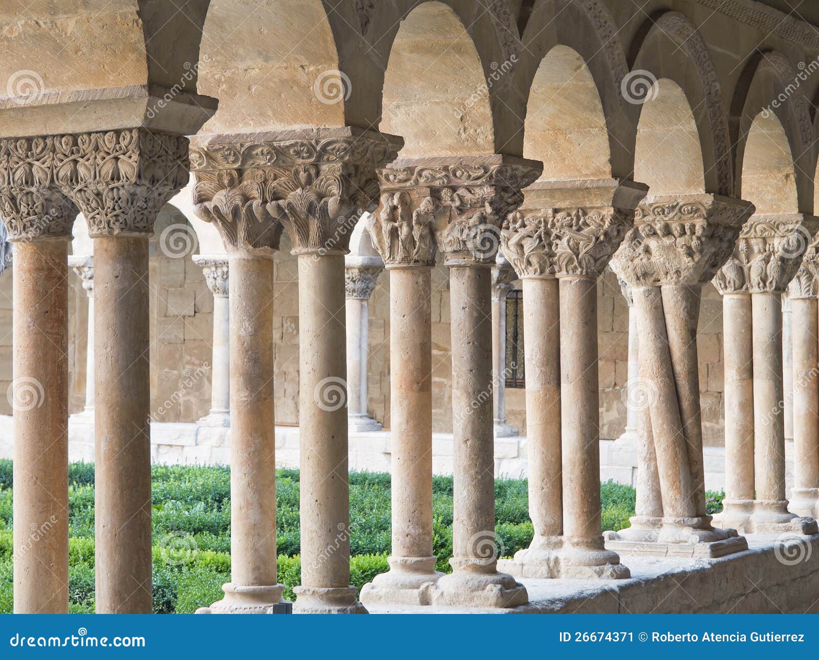 Romanesque cloister stock image. Image of monument, carving - 26674371