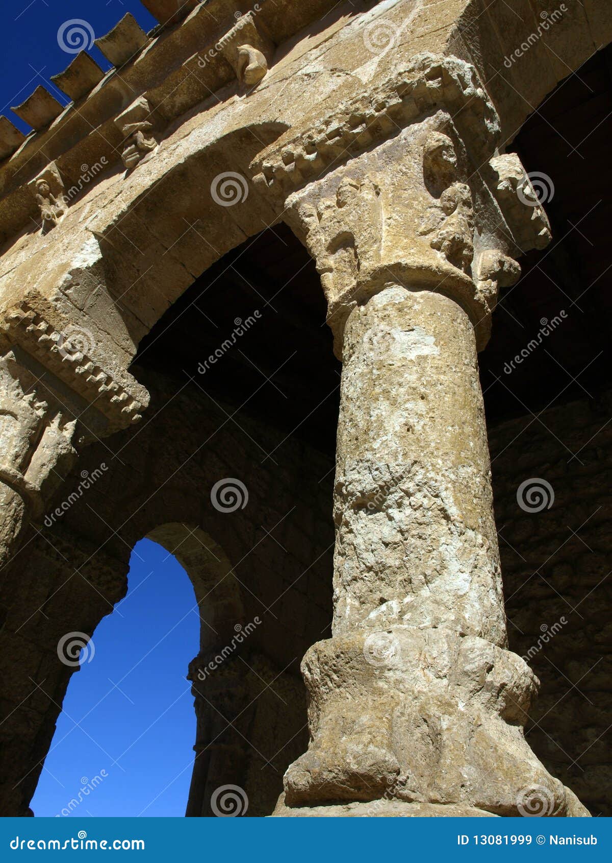 Romanesque column stock image. Image of gormaz, soria - 13081999