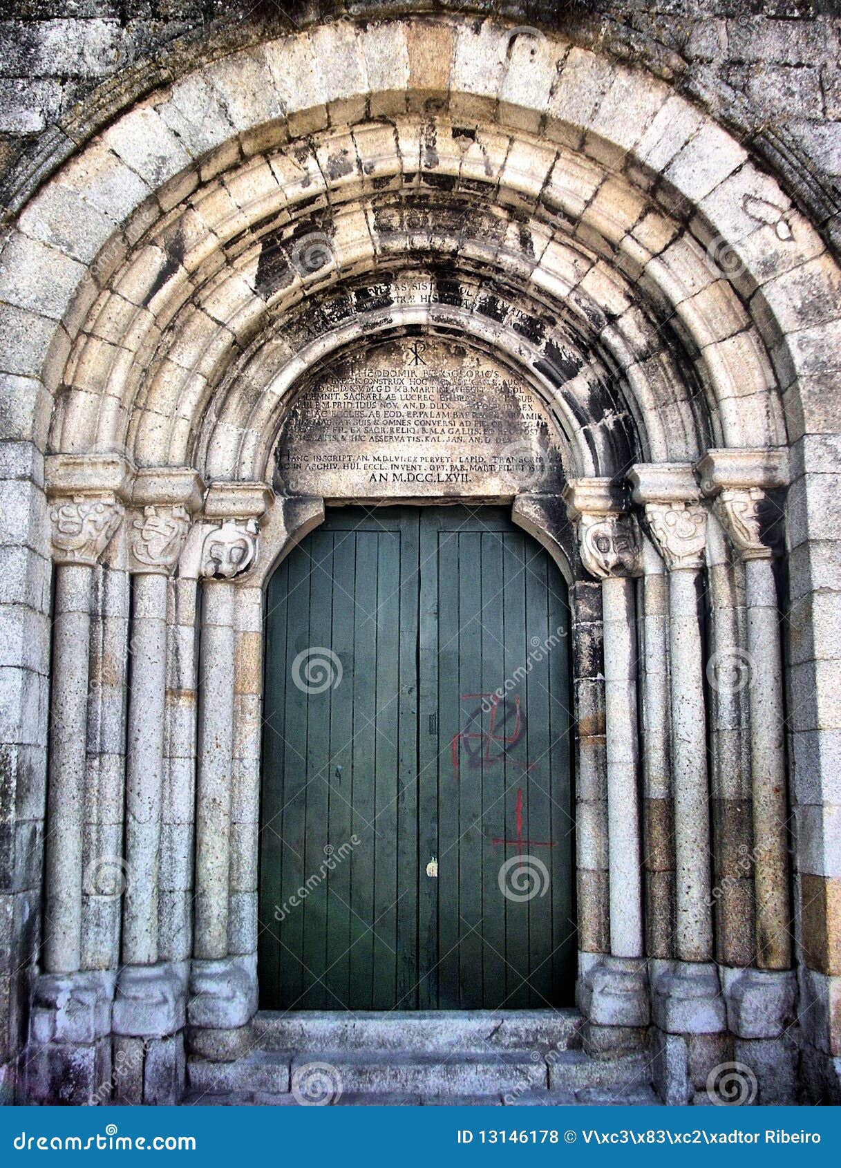 Romanesque door stock photo. Image of middle, heritage - 13146178