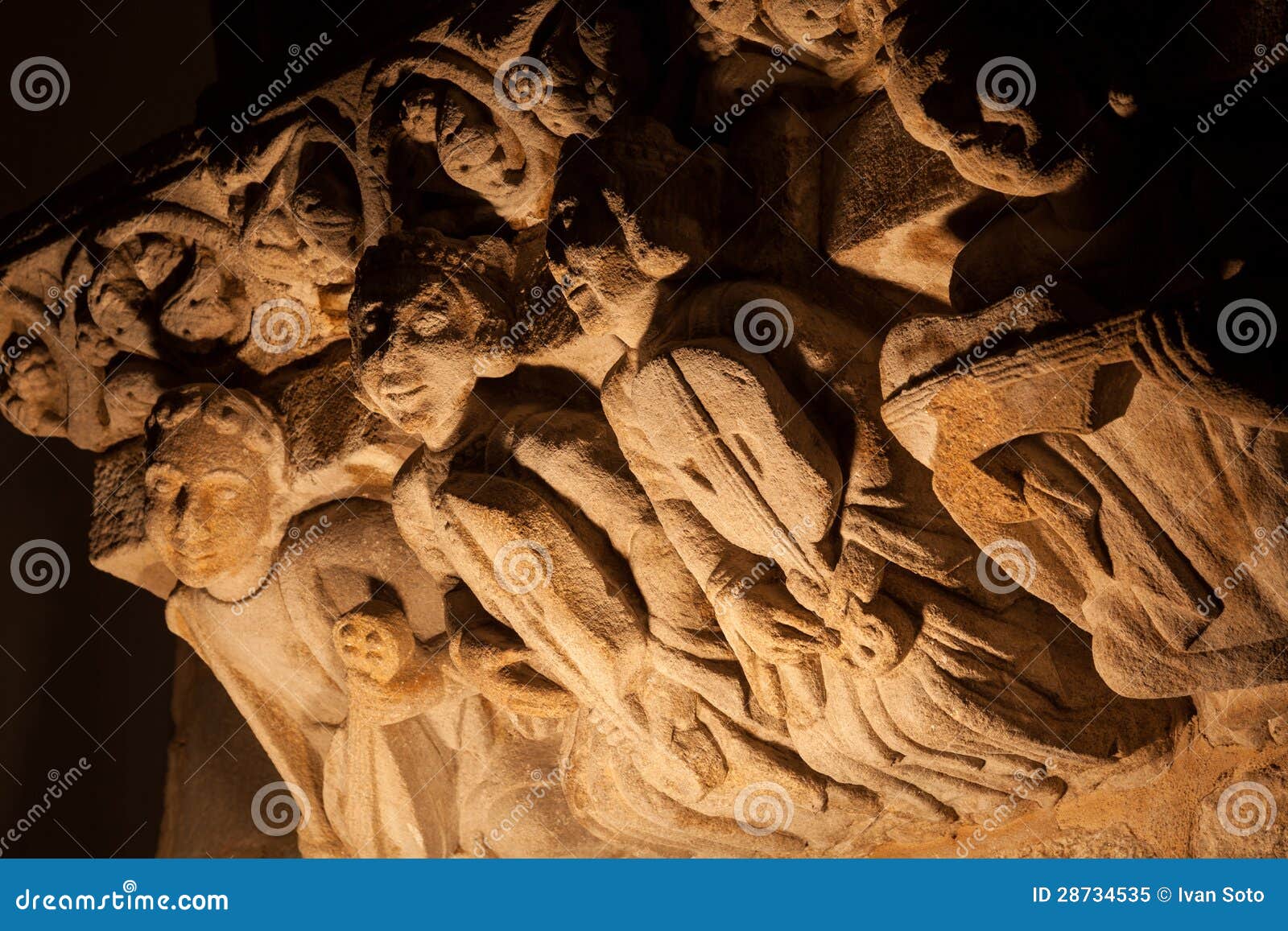 Romanesque sculptures stock image. Image of compostela - 28734535