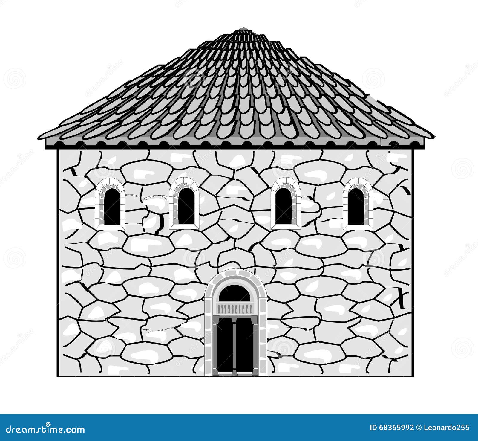 Romanesque Style in Architecture Stock Vector - Illustration of frame ...