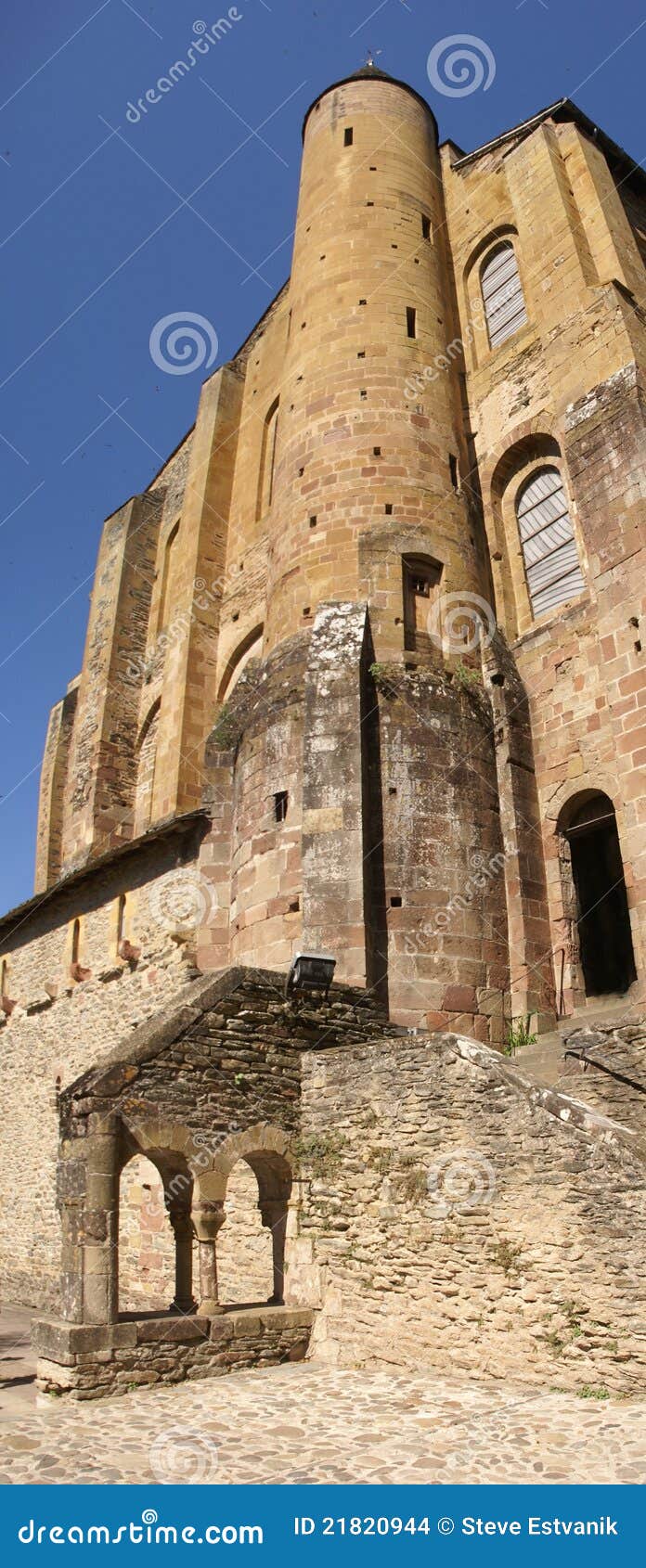 Romanesque tower and walls stock photo. Image of france - 21820944