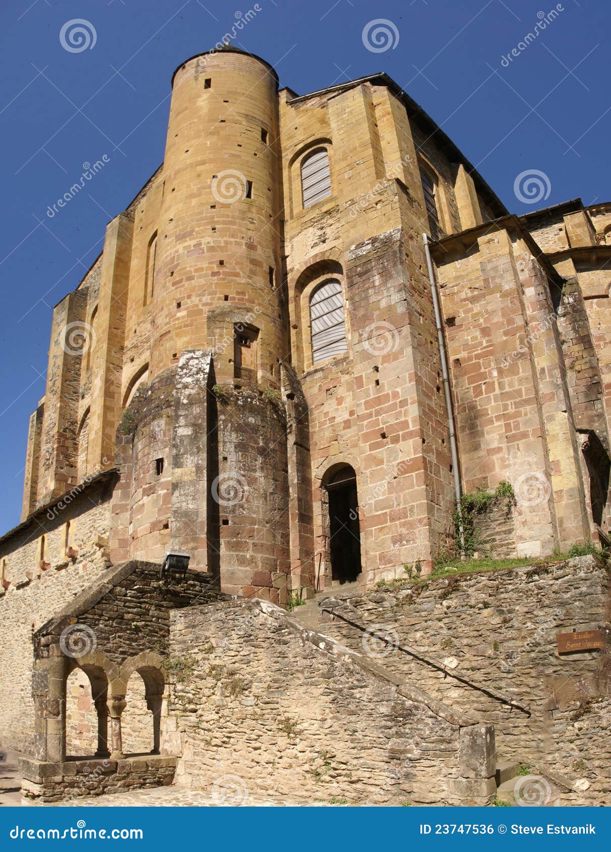 Romanesque tower and walls stock photo. Image of religion - 23747536