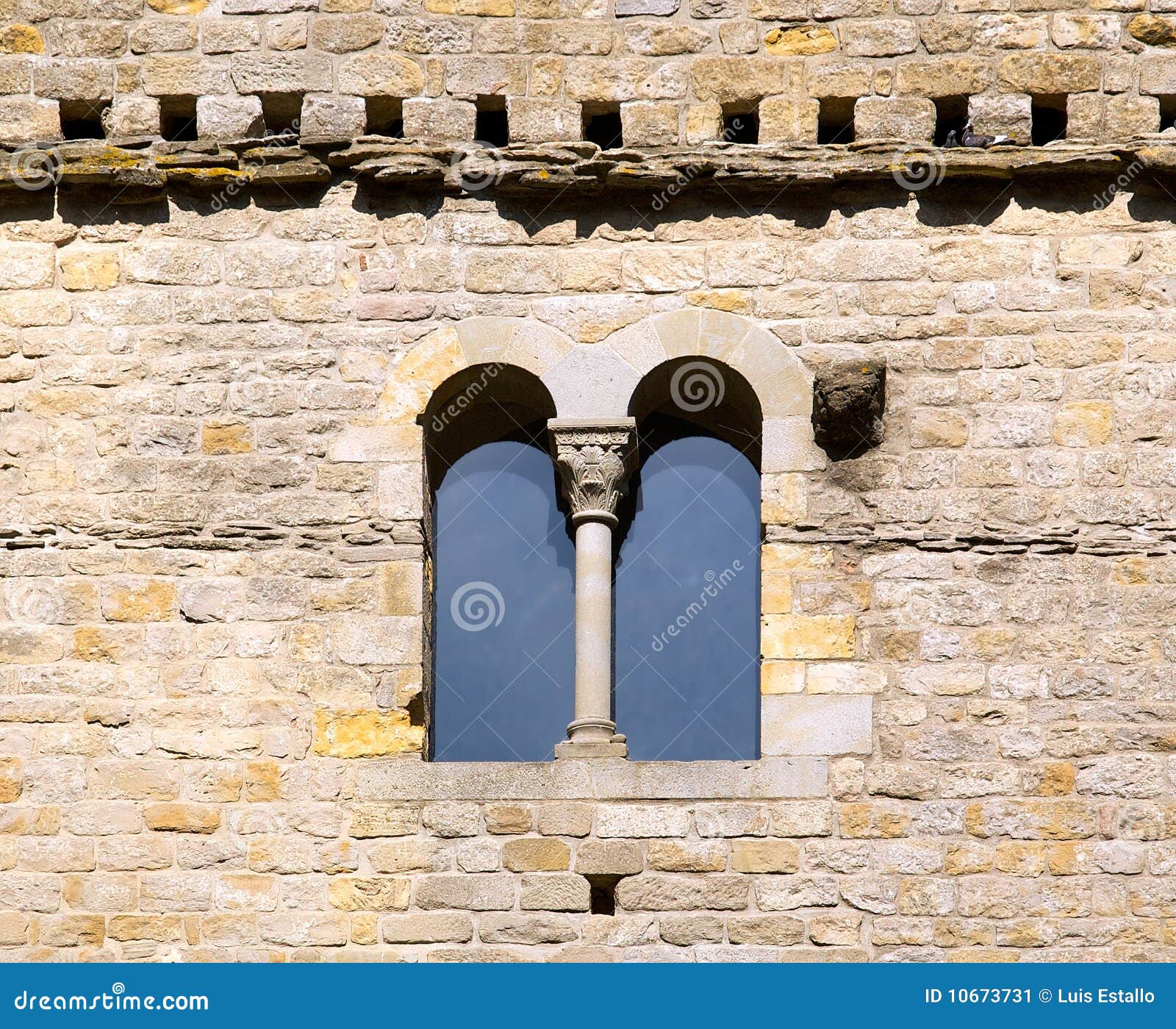 Romanesque window stock image. Image of castle, built - 10673731