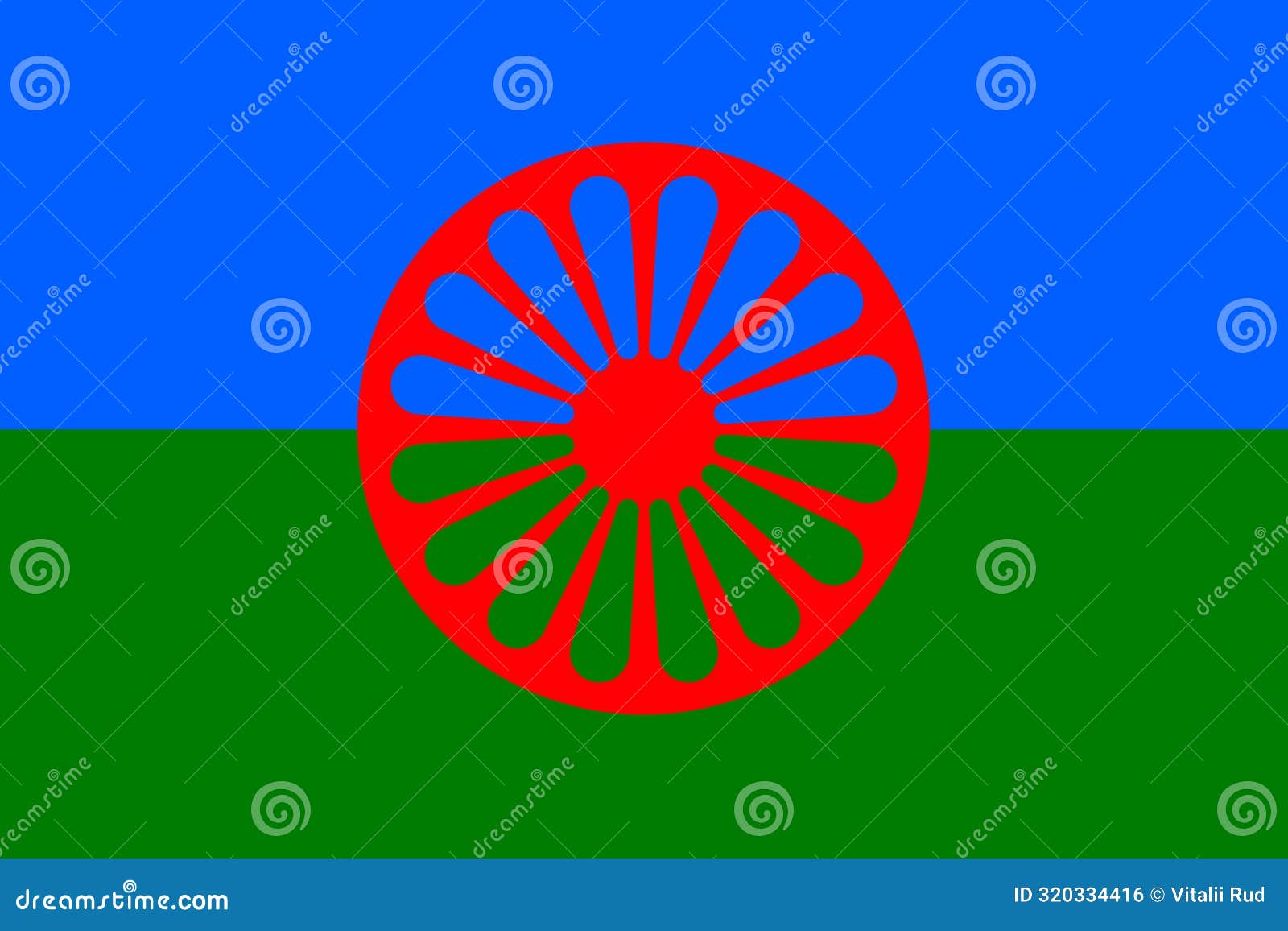 Flag Of Romani People. Close Up Vector | CartoonDealer.com #125995877