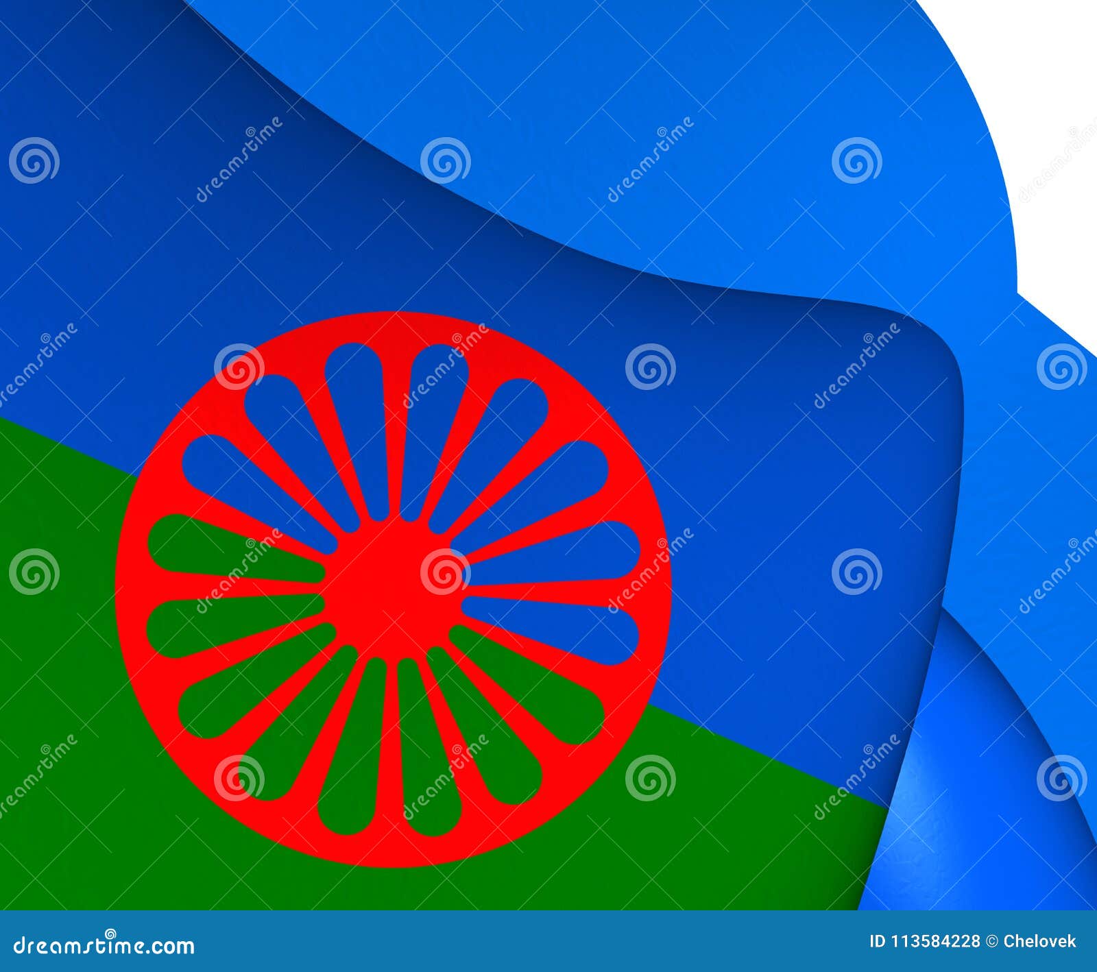 Romani People Flag stock illustration. Illustration of dimensional ...